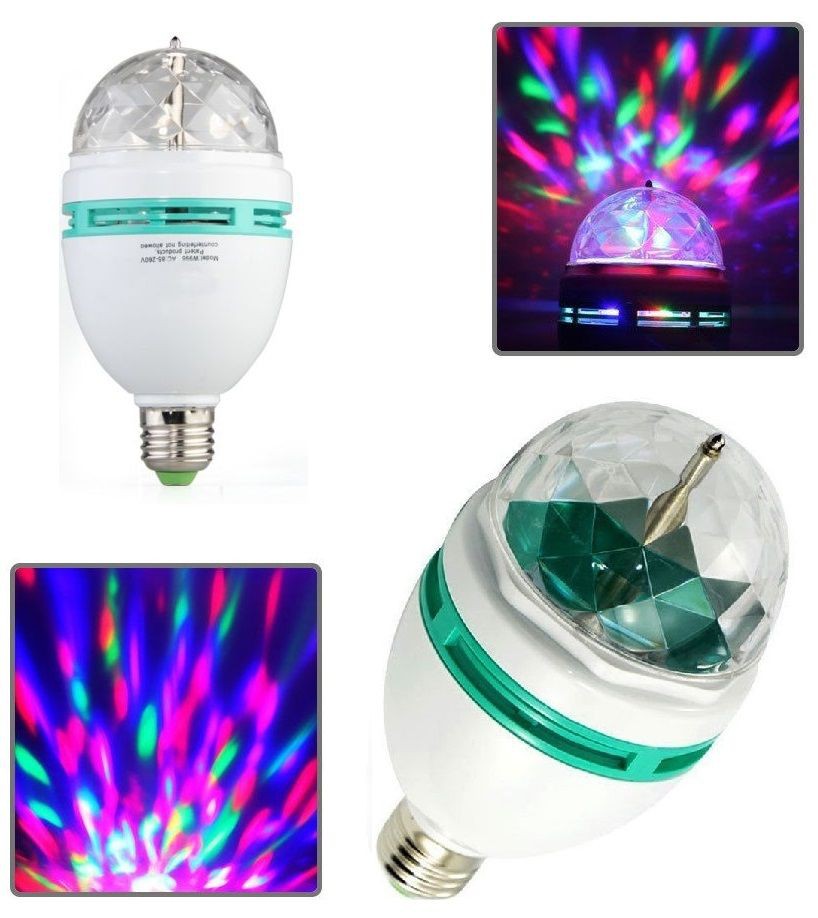 LED LIGHT BULB MULTICOLOR ROTATING E 27 3 W